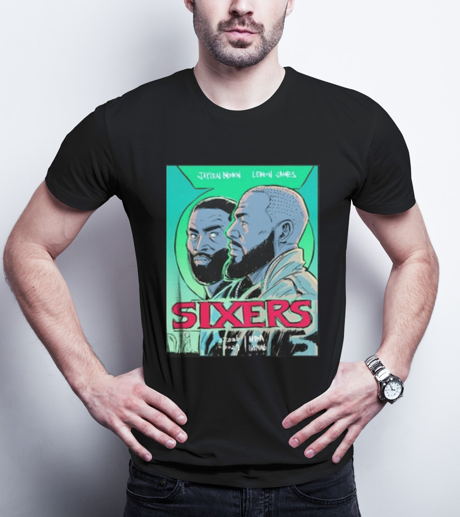 Jaylen Brown Lebron James Sixers NBA Lanterns T-Shirt