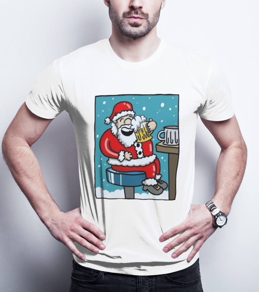 Santa Claus It's The Most Wonderful Time For A Beer Christmas T-Shirt