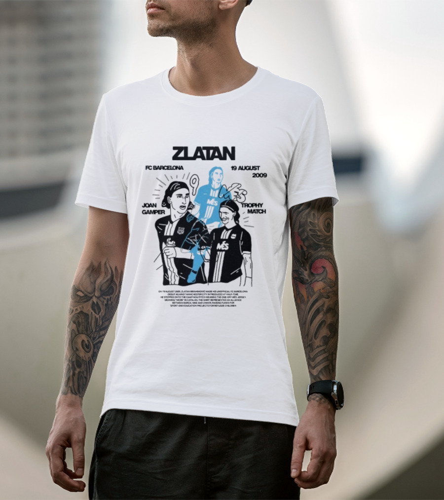 Zlatan Ibrahimović FC Barcelona 19 August 2009 Joan Gamper Trophy Més Match T-Shirt