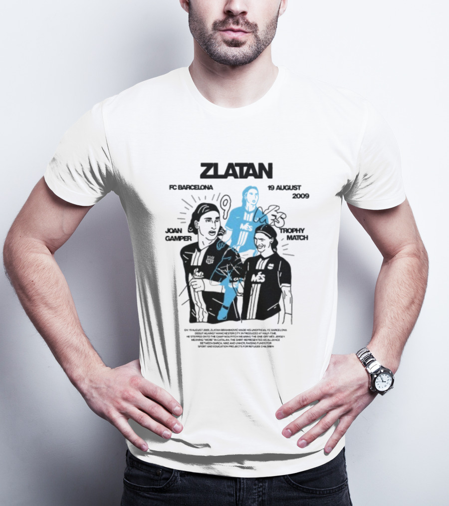 Zlatan Ibrahimović FC Barcelona 19 August 2009 Joan Gamper Trophy Més Match T-Shirt