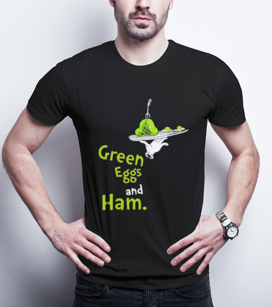 Dr Seuss Green Eggs And Ham Plate Illustration Classic Children's Book T-Shirt