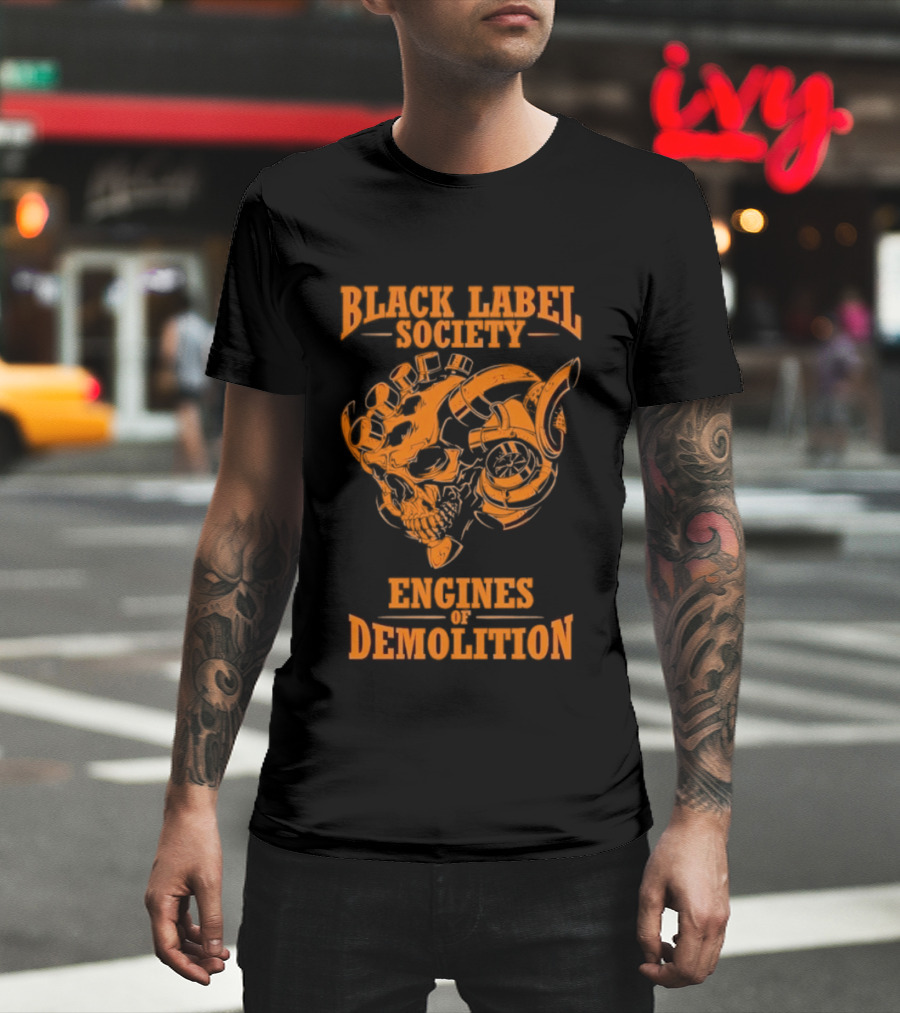 Black Label Society Engines Of Demolition Skull T-Shirt