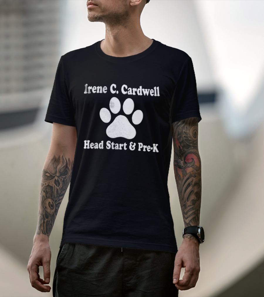 Irene C Cardwell Head Start Pre K White Paw T-Shirt