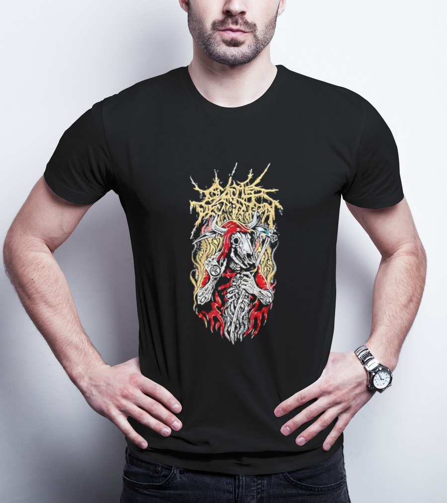 Cattle Decapitation Grim Reaper Skeleton Art Metal Band T-Shirt