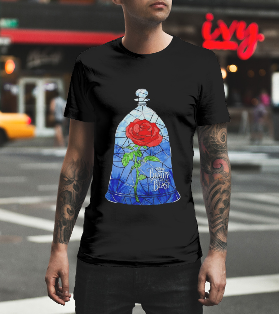 Disney Beauty And The Beast Stained Glass Rose Enchantment T-Shirt