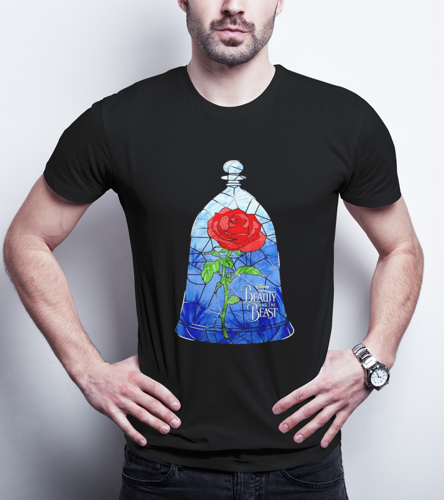 Disney Beauty And The Beast Stained Glass Rose Enchantment T-Shirt