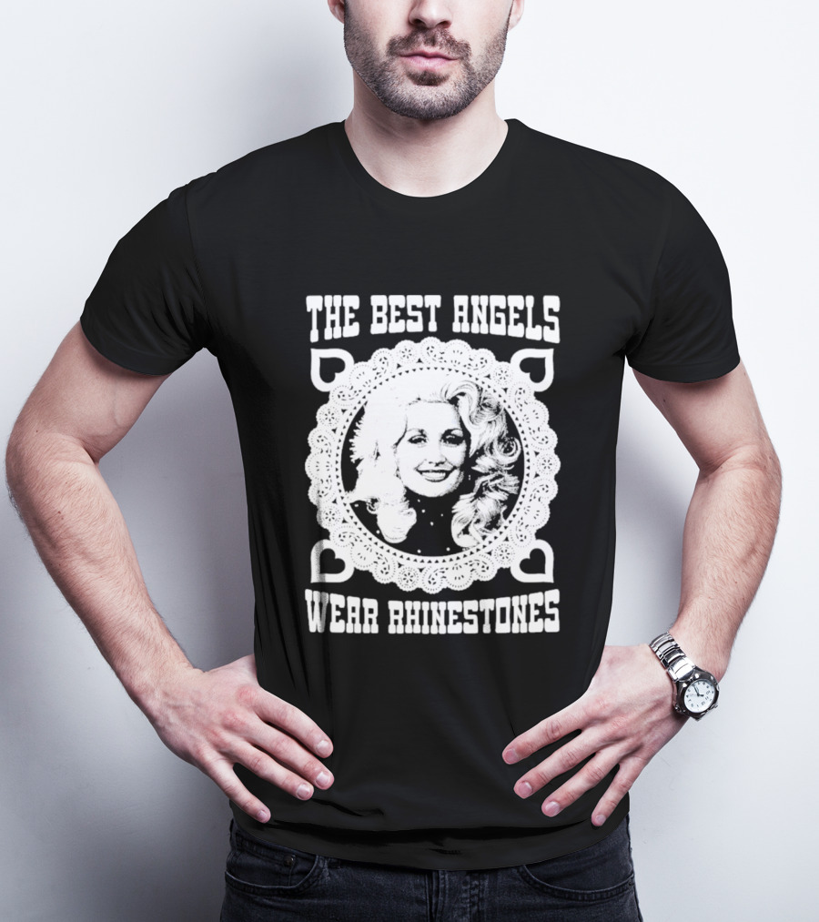 The Best Angels Wear Rhinestones Vintage Lace T-Shirt