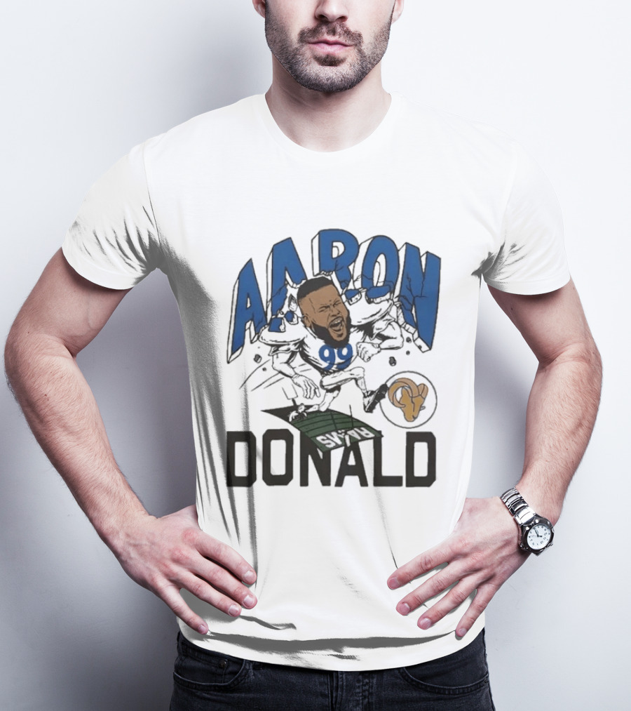 Los Angeles Rams Aaron Donald Caricature Artistry T-Shirt