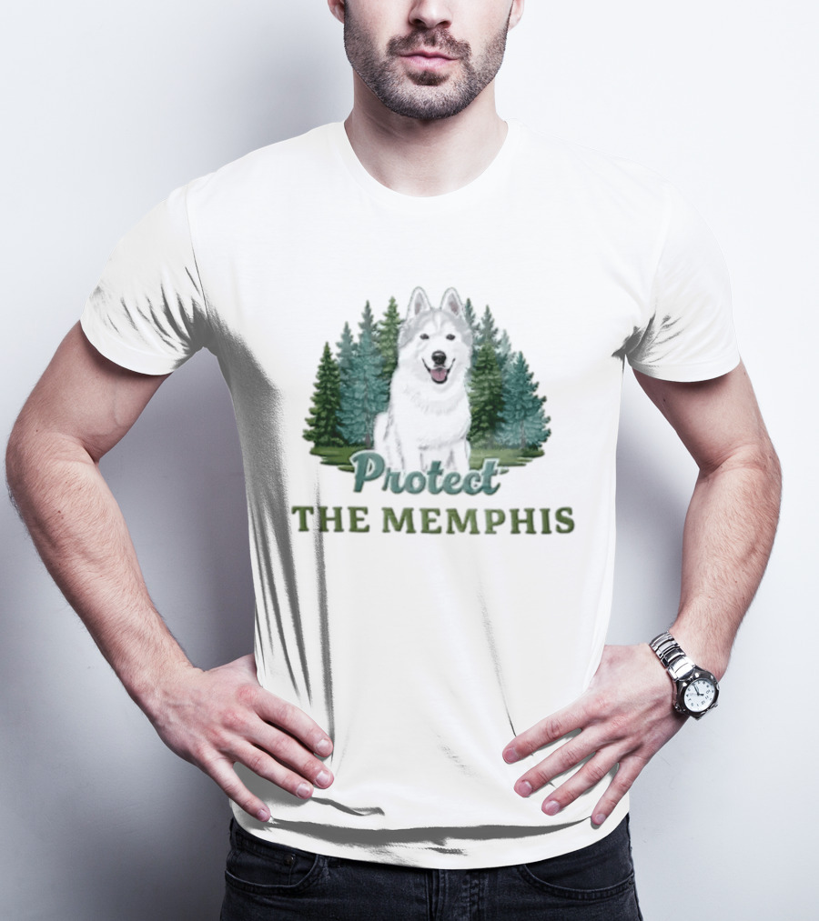Protect The Memphis Husky Dog Forest Nature Animal T-Shirt