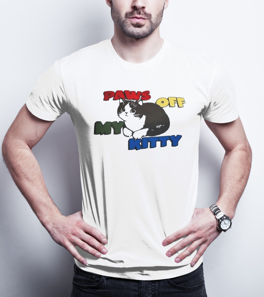 Paws Off My Kitty Cat Vintage Style Pet Lover T-Shirt