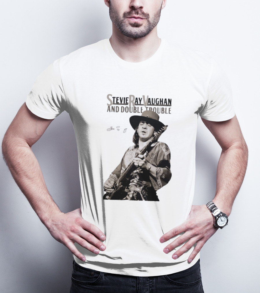 Stevie Ray Vaughan And Double Trouble Live Performance Image T-Shirt