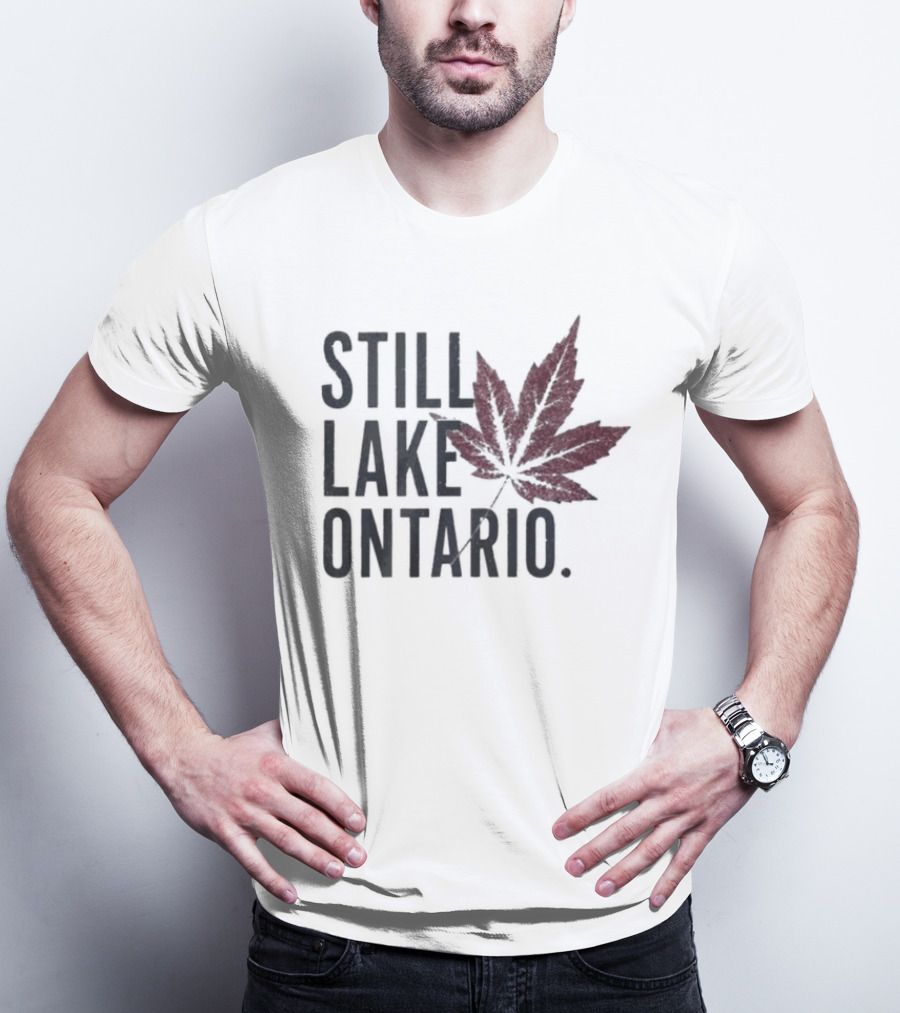 Still Lake Ontario Coordinates Great Lakes Maple Leaf T-Shirt