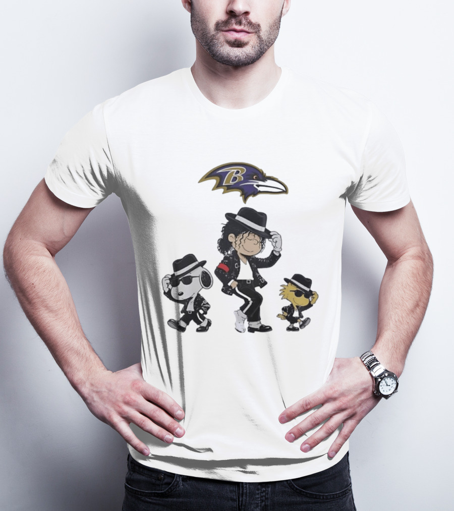 Baltimore Ravens Snoopy Charlie Brown Woodstock Pop Rock Dance T-Shirt
