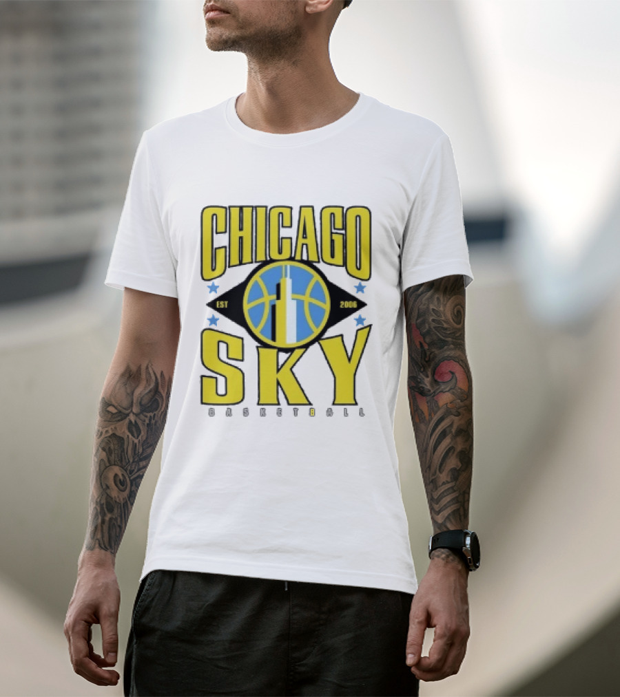 Chicago Sky Est 2006 Basketball Skyline WNBA T-Shirt