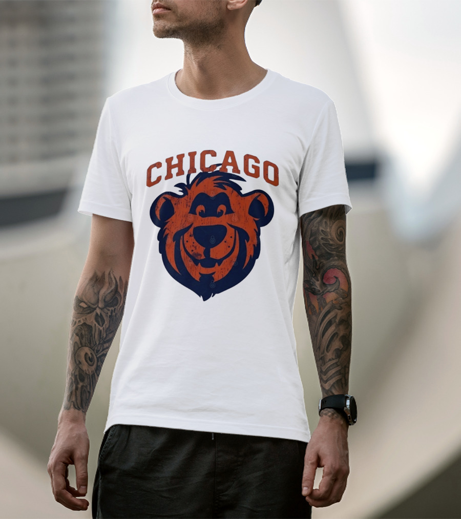 Chicago Bears Distressed Bear Face T-Shirt