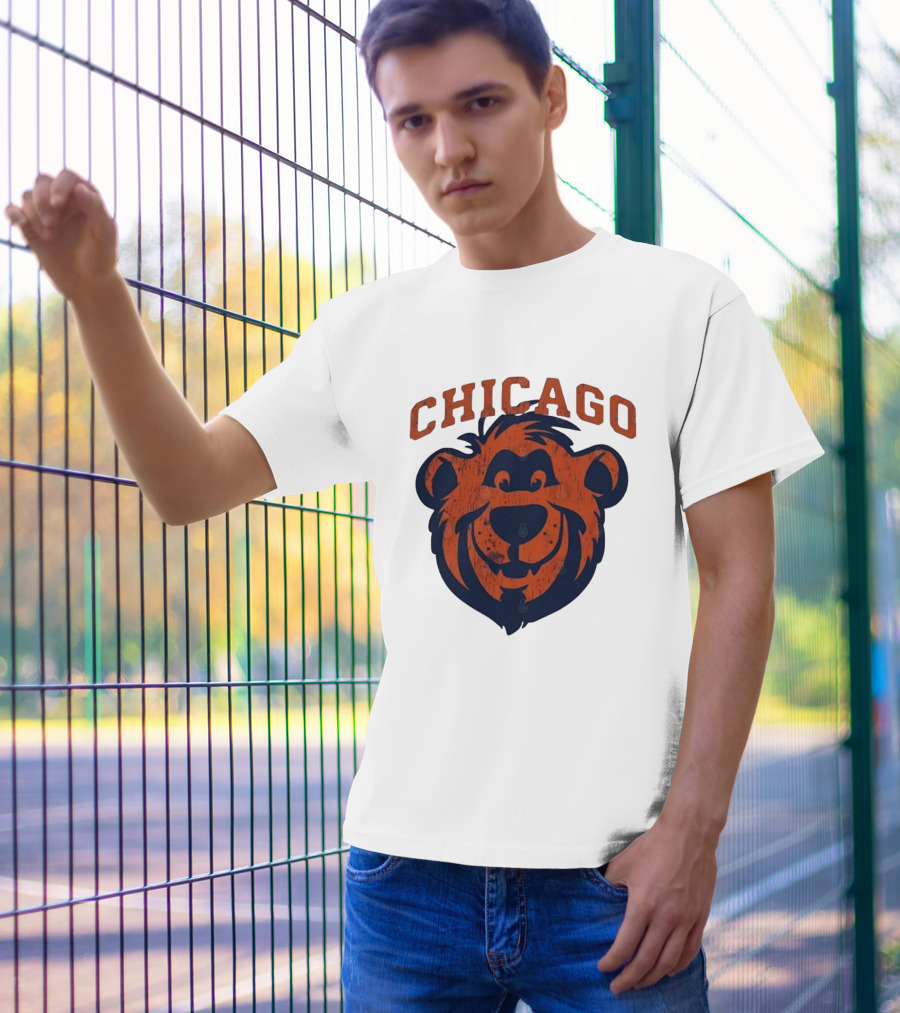 Chicago Bears Distressed Bear Face T-Shirt