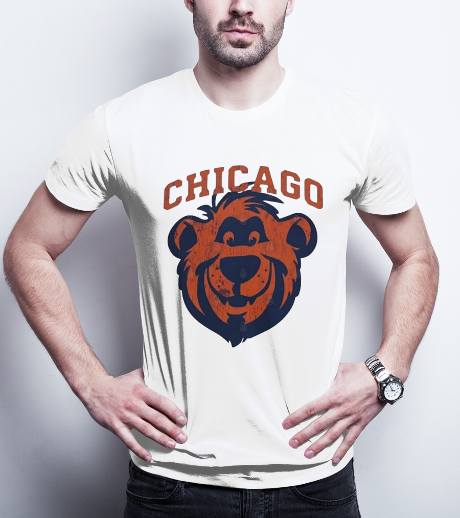 Chicago Bears Distressed Bear Face T-Shirt