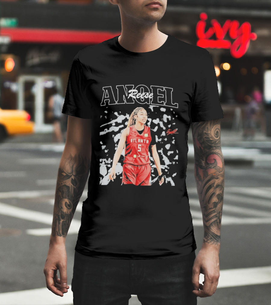 Angel Reese Atlanta No. 5 Basketball Star Burst T-Shirt
