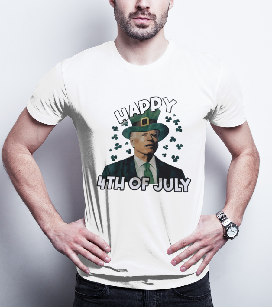 Joe Biden Happy 4th Of July Shamrock Leprechaun T-Shirt