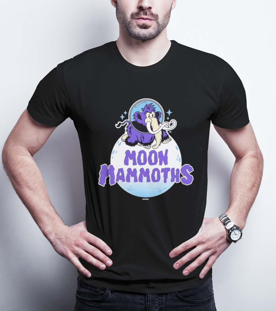 Moon Mammoths Purple Space Elephant Creature Astronaut T-Shirt