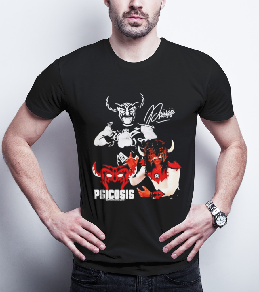 Psicosis Suprema Lucha Libre Wrestling Demon Mask Signature T-Shirt