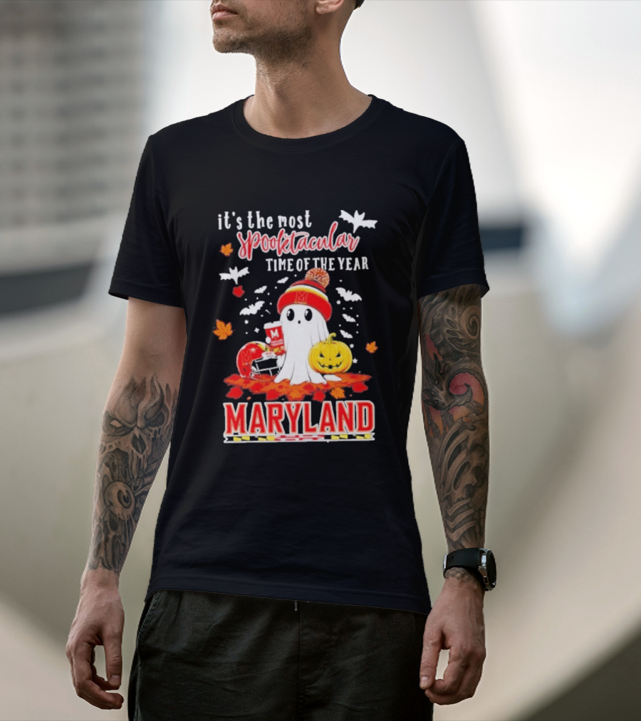 Maryland Terrapins Halloween 2026 Most Spooktacular Time Of The Year Ghost T-Shirt