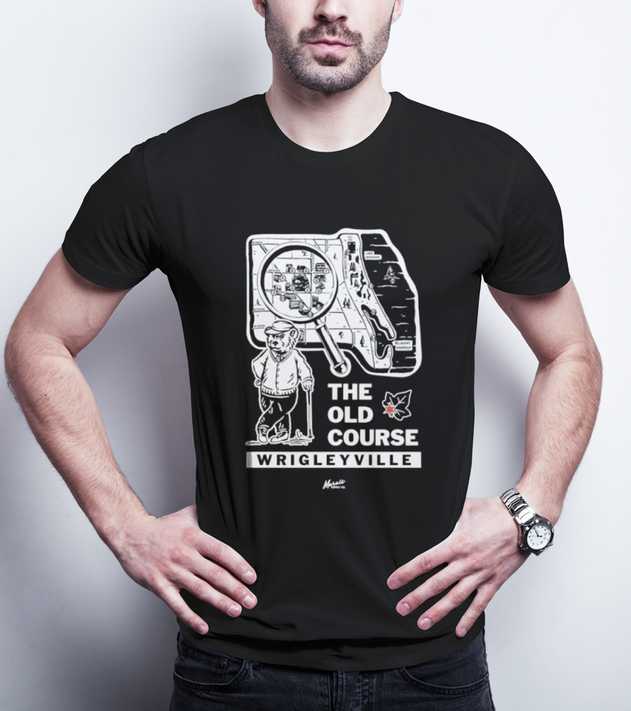 The Old Course Chicago Map Wrigleyville Baseball Landmark T-Shirt