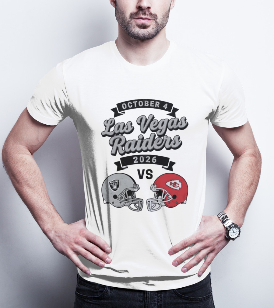 October 4 Las Vegas Raiders 2026 Vs Kansas City Chiefs T-Shirt