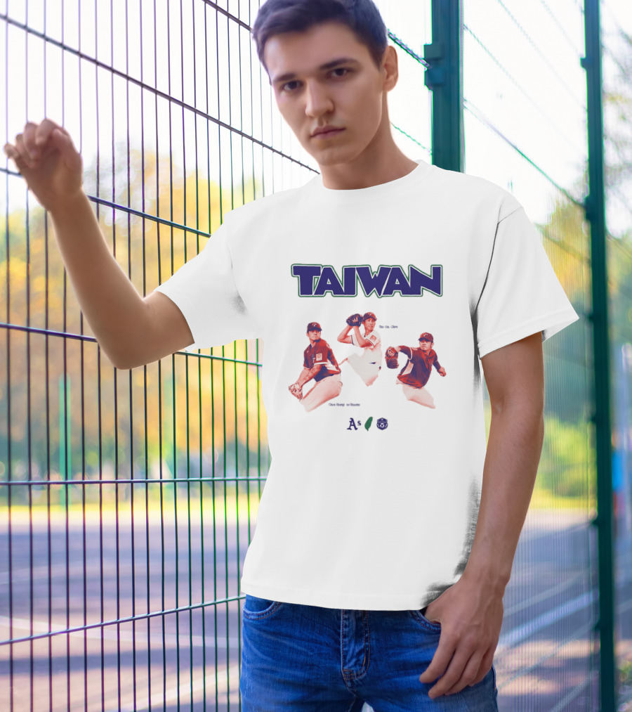 Taiwan Baseball Players Heritage With Taiwan Athletics And Baseball Federation Logos T-Shirt