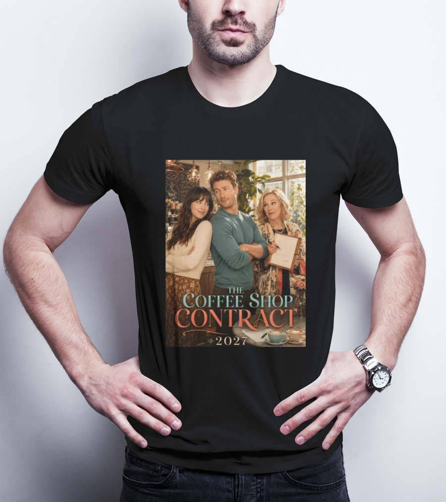 The Coffee Shop Contract 2027 Cozy Romantic Comedy Scene T-Shirt