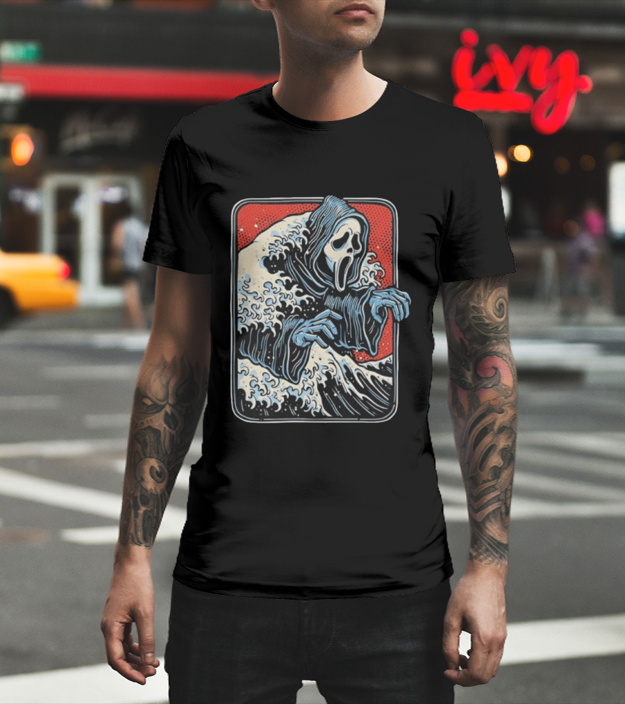 Ghostface The Great Wave Halftone Scream T-Shirt