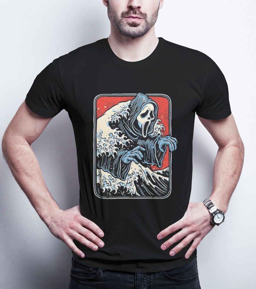 Ghostface The Great Wave Halftone Scream T-Shirt