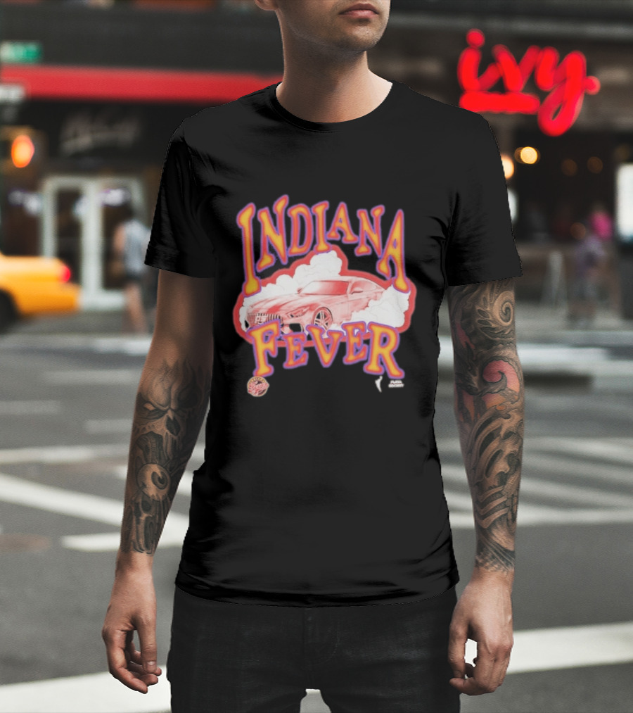 Indiana Fever Car Sketch Design WNBA Team Spirit T-Shirt
