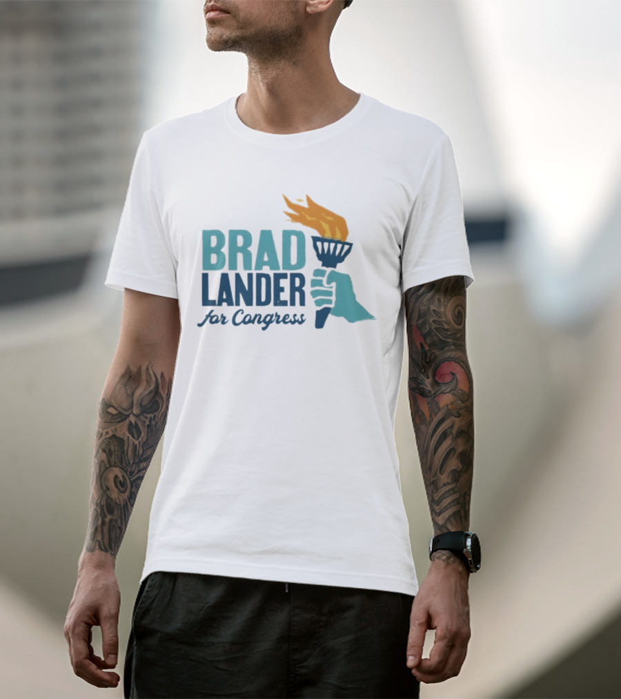 Brad Lander For Congress Torch T-Shirt