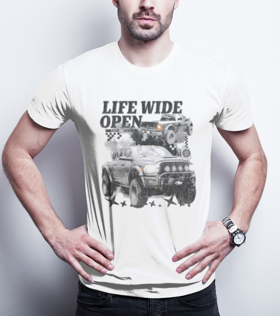 Cboystv Store Prospector Whiteout Life Wide Open Offroad Trucks T-Shirt