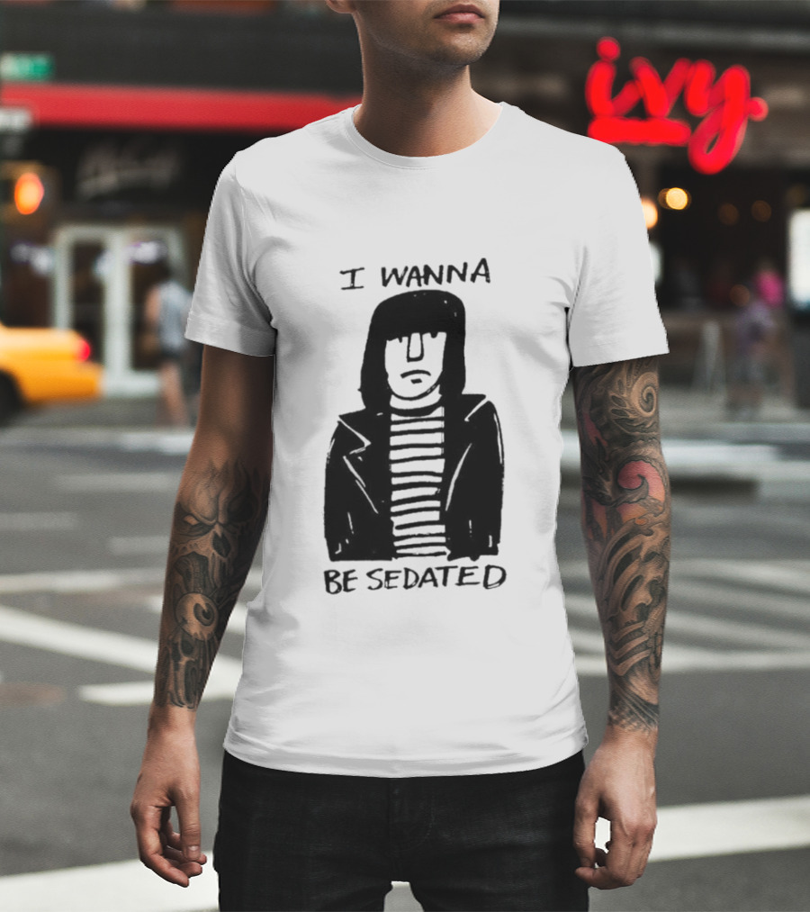 I Wanna Be Sedated Striped Jacket Character Sketch T-Shirt