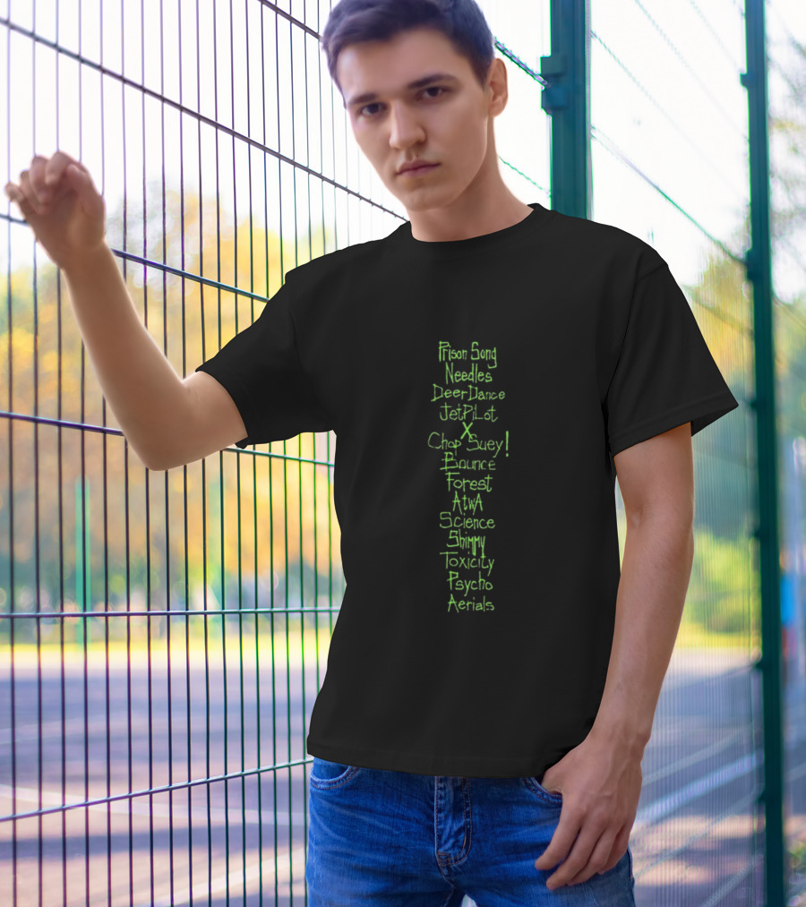 System Of A Down Toxicity 25th Anniversary Tracklist Chop Suey Bounce Aerials T-Shirt