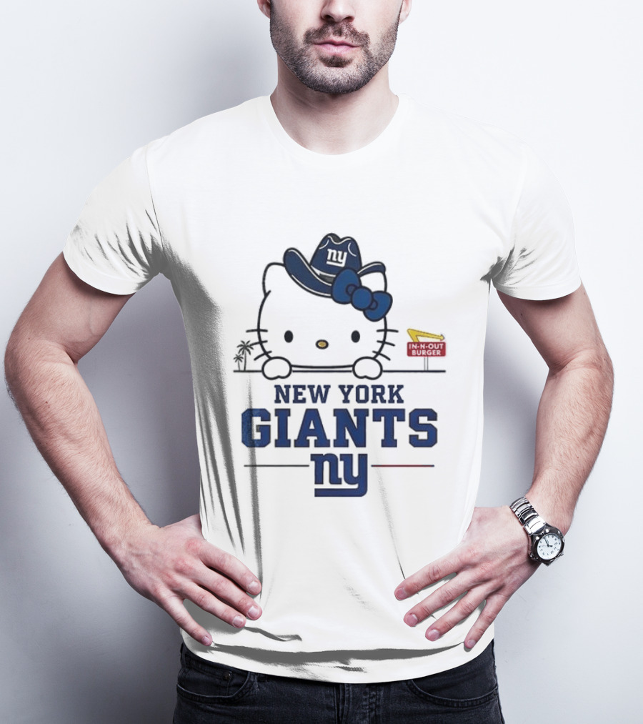 New York Giants Hello Kitty In N Out Burger Collaboration T-Shirt