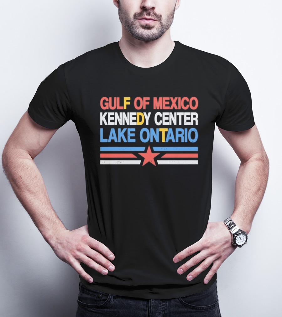 Distressed Gulf Of Mexico Kennedy Center Lake Ontario Star T-Shirt