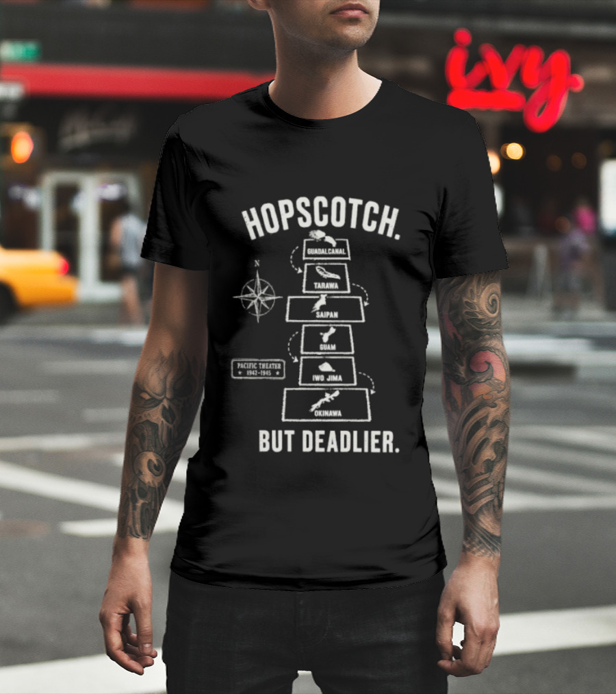 Island Hopping Campaign Hopscotch But Deadlier Pacific Ocean Map Adventure T-Shirt