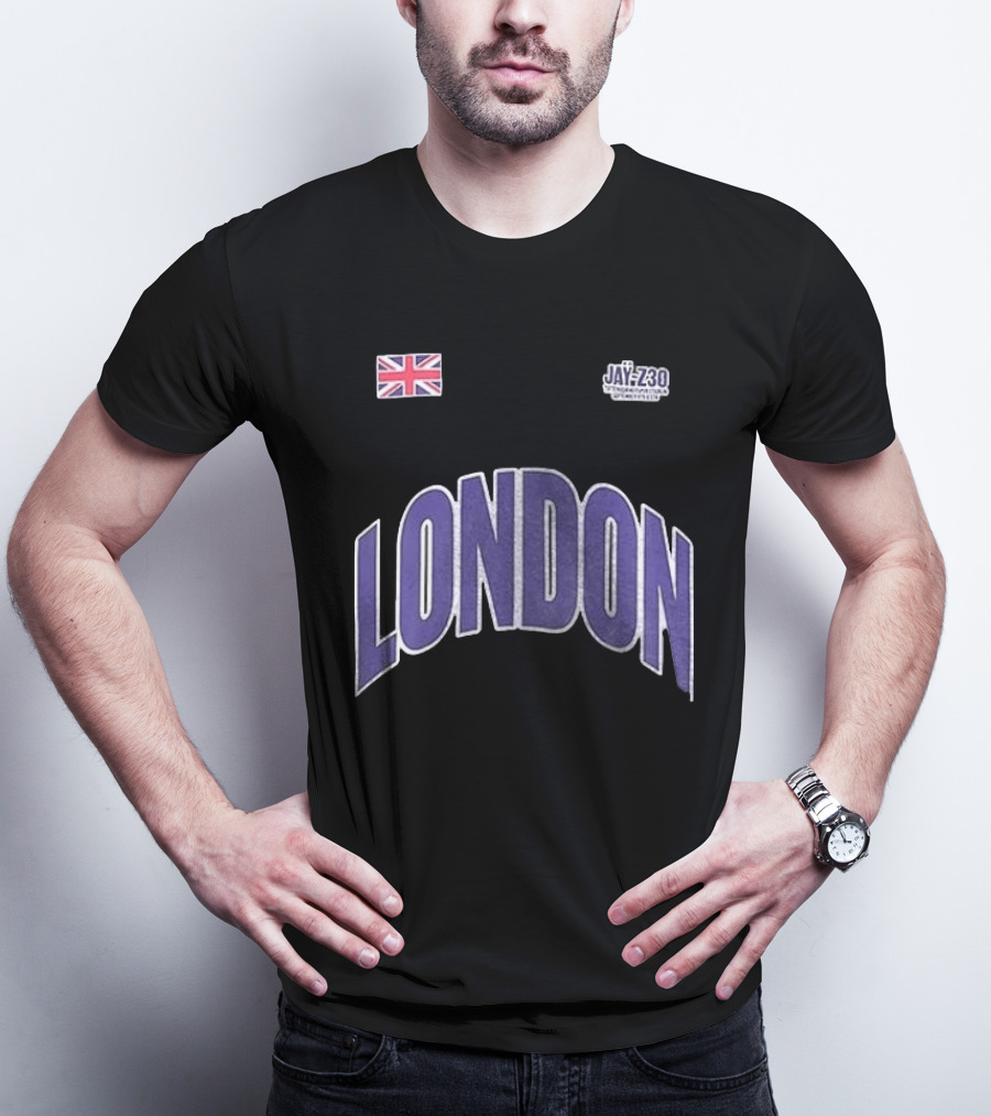 Jay Z London Pop Up Tottenham Hotspur Stadium Name And Number With Union Jack Flag T-Shirt