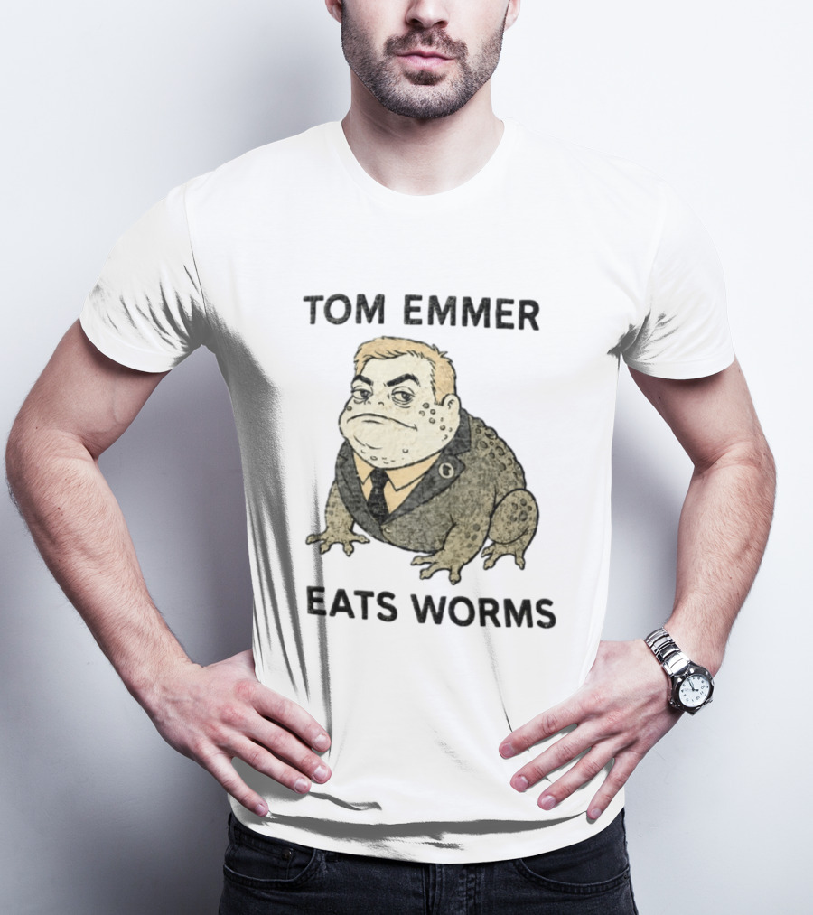 Tom Emmer Eats Worms Cartoon Toad Wearing Suit Tie T-Shirt
