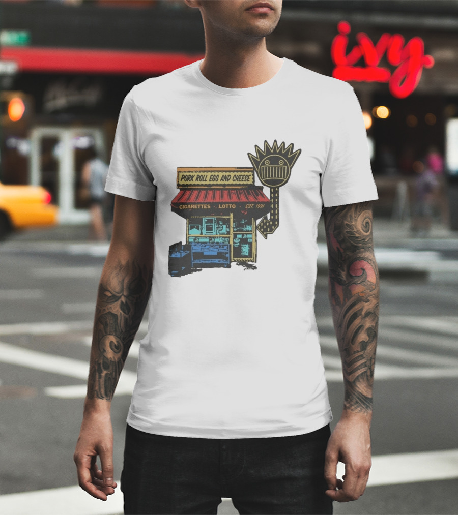 Ween Pork Roll Egg And Cheese Cigarettes Lotto 1991 Storefront T-Shirt