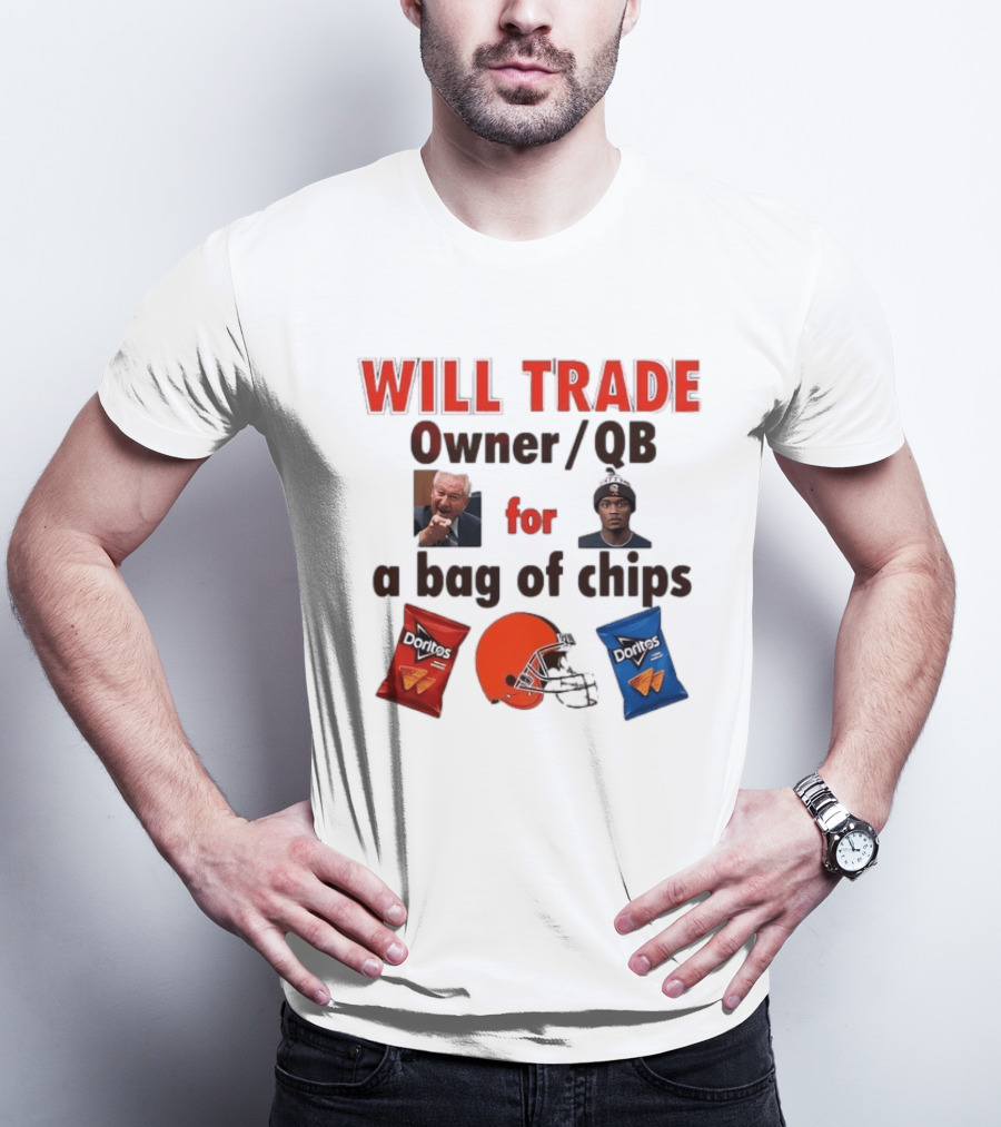 Will Trade Owner QB For Bag Of Chips Cleveland Browns Doritos Helmet T-Shirt
