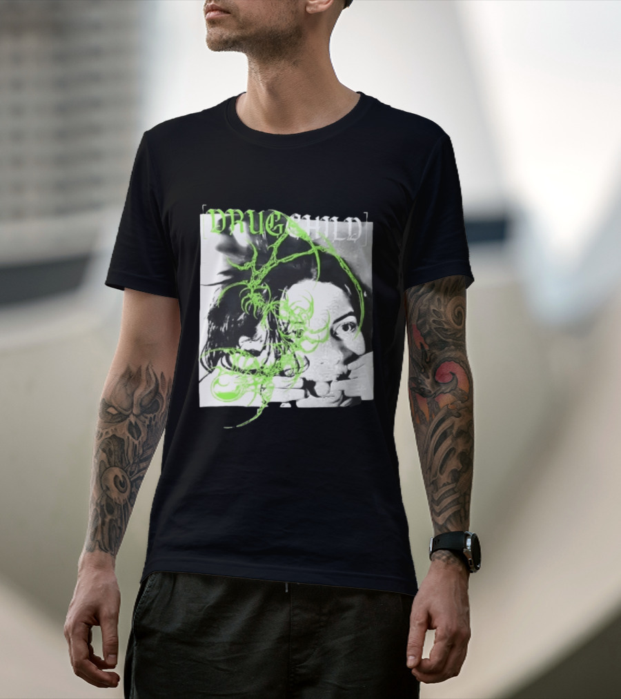 Drugchild Green Cyber Sigilism High Contrast No Depth Just Death And Decay T-Shirt