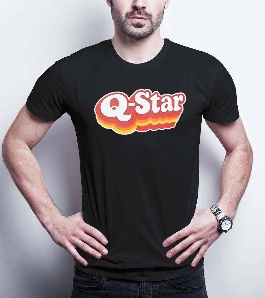 Q Star Vintage Retro Bold Font T-Shirt