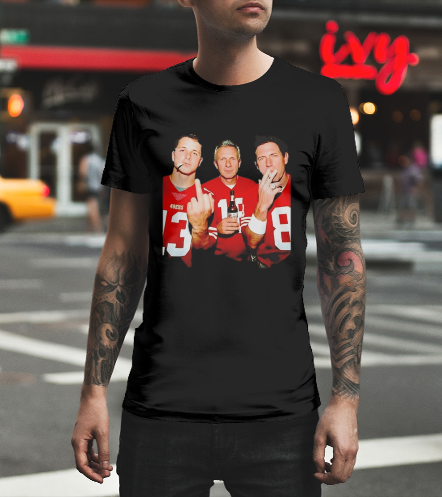 Brock Purdy Joe Montana Steve Young 49ers Legends NFL Players T-Shirt