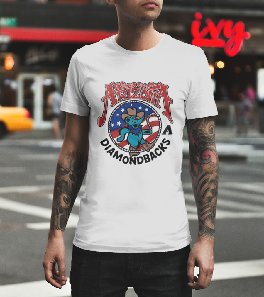 Arizona Diamondbacks Grateful Dead Americana Cowboy Bear T-Shirt