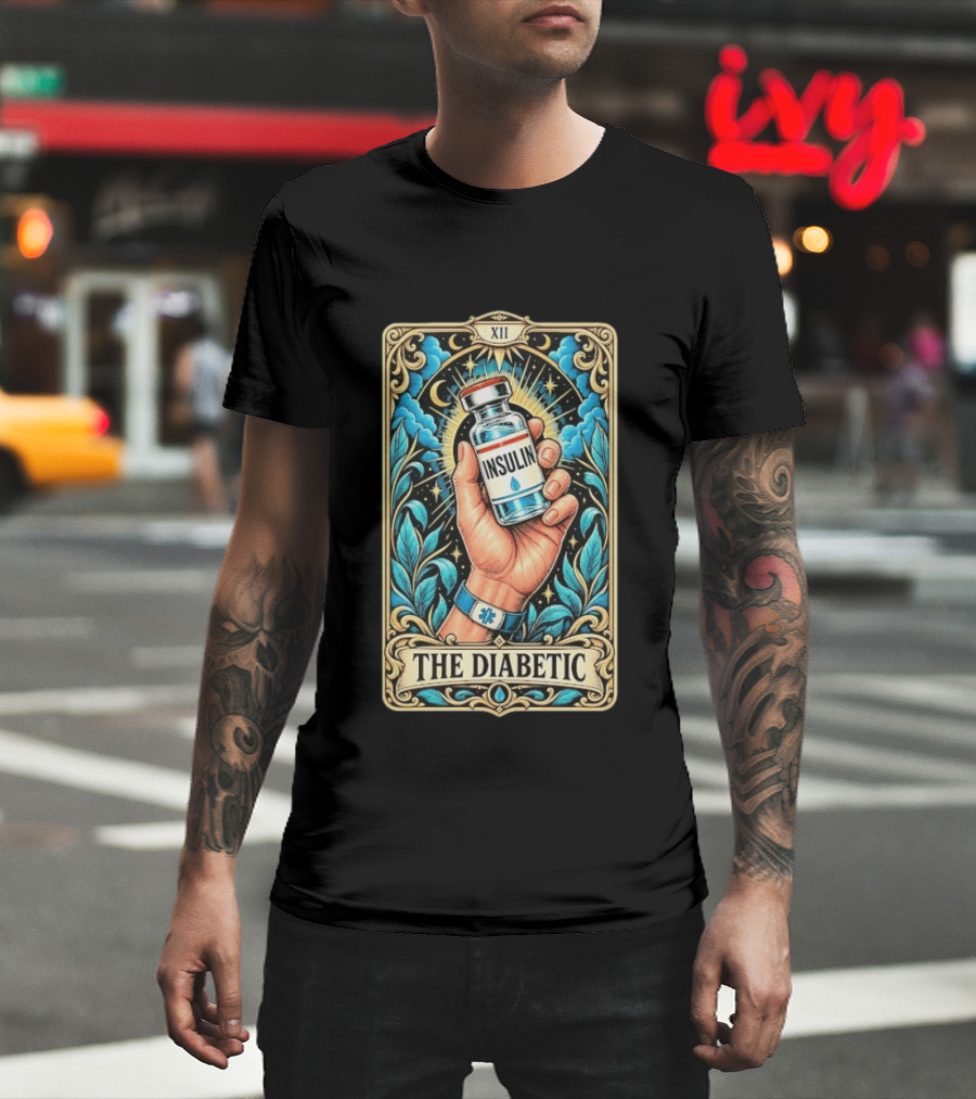 The Diabetic Tarot Card Insulin Vial Magic Hand XII T-Shirt