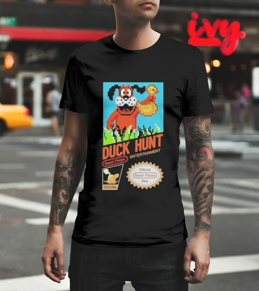Duck Hunt Entertainment Beach Please Cruising Gaming T-Shirt
